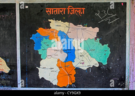 Map of Satara District in Maharashtra, India Stock Photo - Alamy