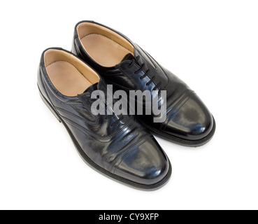 black men's leather shoes on the store counter a large selection ...