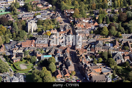 A view of Tring town and church looking North, Hertfordshire, United ...