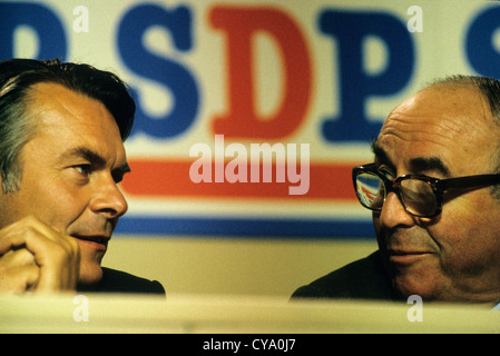 SDP Conference, Torquay, England,UK. 1985 Roy Jenkins on left with ...