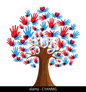 Isolated diversity tree hands illustration. Vector file layered for ...
