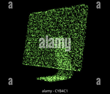 Green shimmering computer screen Stock Photo - Alamy