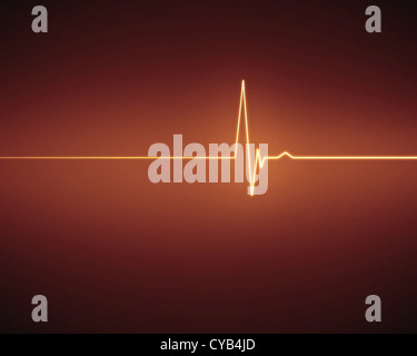 Orange ECG heartbeat Stock Photo - Alamy