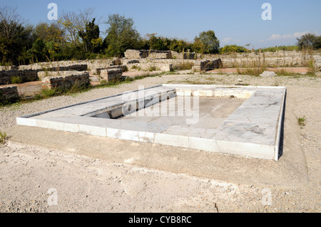 Roman impluvium in atrium of house in the city of Paestum, south of ...