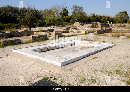 Roman impluvium in atrium of house in the city of Paestum, south of ...