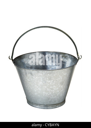 bucket, isolated, steel, bucket, metal, tin, container, empty, metallic ...