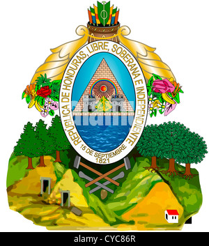 National coat of arms of the Republic of Honduras Stock Photo - Alamy