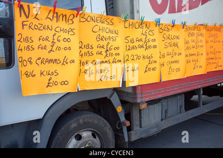 Butchers Van at Devizes Market Stock Photo - Alamy