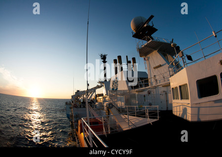The CGG Alize seismic vessel sailing at sea doing oil research at the ...
