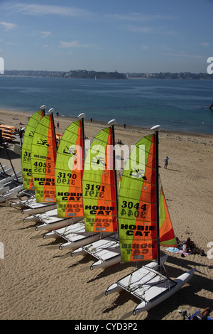 Colourful Sailing Boats on Beach of Saint Malo Sant Maloù Breton ...