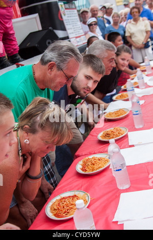 Spaghetti Eating Contest Stock Photo - Alamy