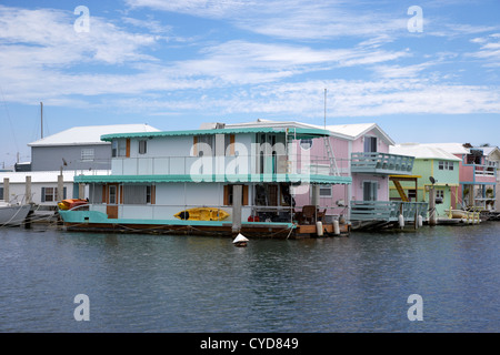 floating homes key west harbor florida usa Stock Photo - Alamy