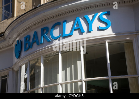 An old fashioned Barclays Bank sign hanging at the rear entrance to ...