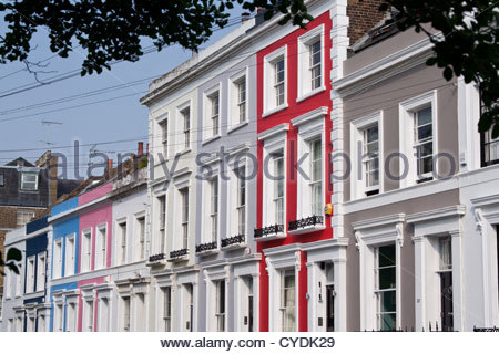 Colorful houses in Notting Hill, London, UK Stock Photo: 32106467 - Alamy