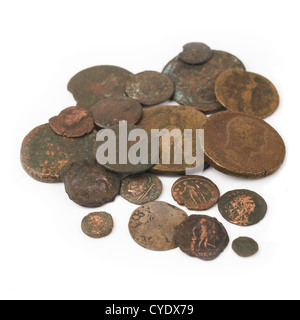 Mixed coins from Ancient Rome Stock Photo - Alamy
