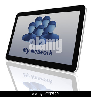 Social Network Group of Tablet Computers Stock Photo - Alamy