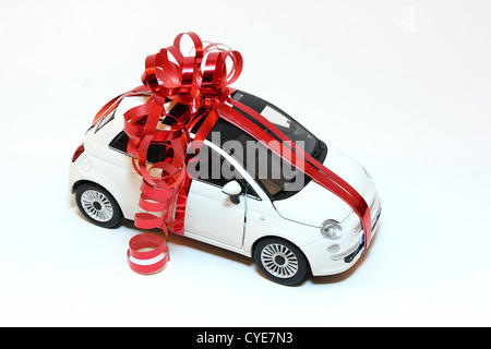 White 2010 Fiat Nuova 500 small city car front view isolated on white ...