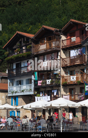 small village at the coast Pasaia Donibane, Gipuzkoa, in Basque Country ...