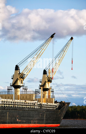 Ocean going freighter ship on Mississippi River near Vacherie ...