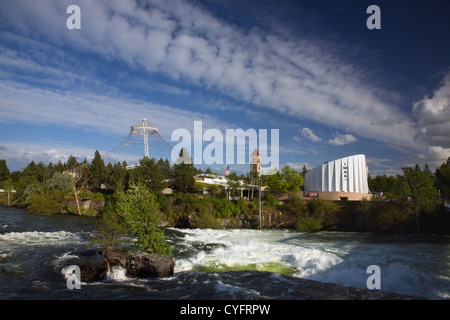 Spokane River Flowing Through Riverfront Park in Downtown Spokane ...