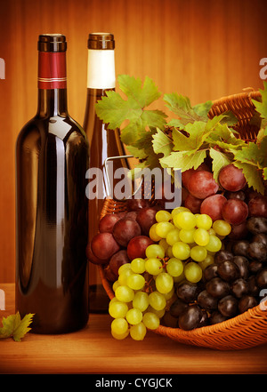 Two kind of grapes, white and red, over a silver bowl, Cordoba, Spain ...