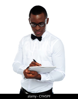 Young employee isolated on white Stock Photo - Alamy