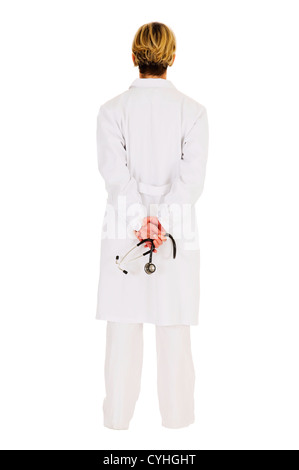 back doctor with stethoscope in hand Stock Photo - Alamy