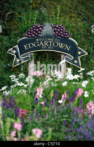 Welcome to Edgartown sign, Martha's Vineyard, Massachusetts, USA Stock ...