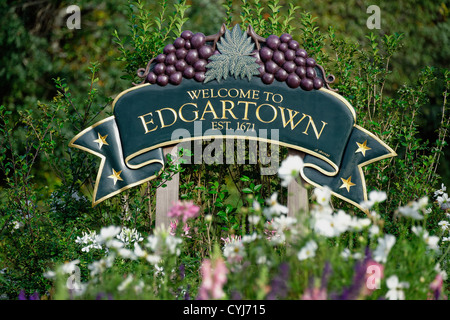 Welcome to Edgartown sign, Martha's Vineyard, Massachusetts, USA Stock ...