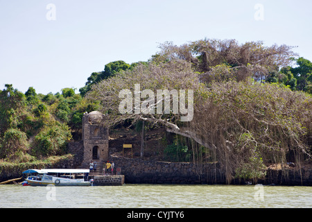 Murals inside Narga Selassie church on Dek Island, Lake Tana, Ethiopia ...