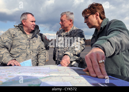 Air Force Brig. Gen. Michael Cunniff, Army Gen. Frank Grass, and Air ...