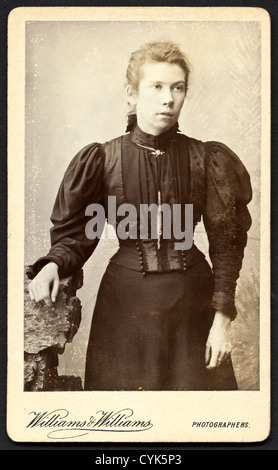 Vintage 1800's portrait photo of a young girl dressed in Victorian ...
