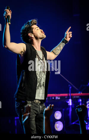 Danny O'Donoghue, lead vocalist of The Script, performs with the rest ...