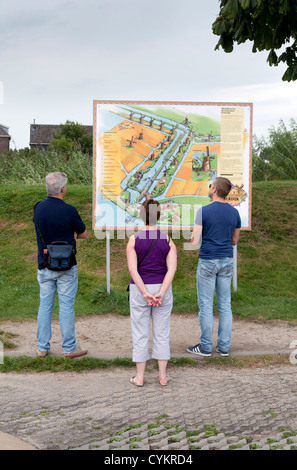 A Dutch tourist map and location guide to Kinderdijk Netherlands Stock ...