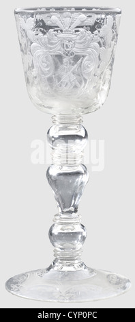 A large baroque goblet with cipher and coat of arms of King George I of ...