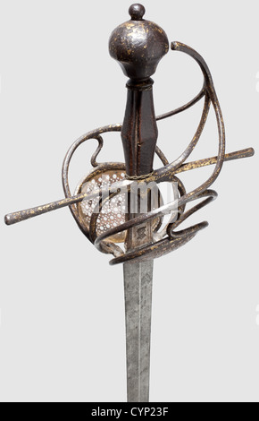 A rare Pappenheim rapier with gold-plated hilt,Italy,circa 1620. Double ...