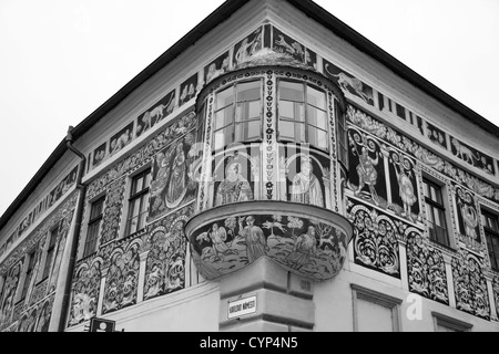 Sgraffito House Charles Square Trebic UNESCO Czech Republic Stock Photo ...