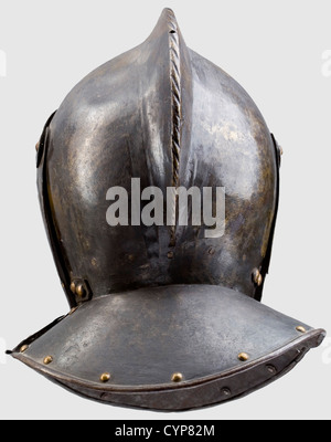 A German cuirassier's close helmet,circa 1620 Two-piece forged skull ...