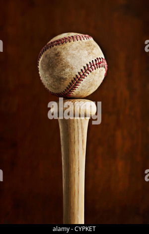 Studio shot of old baseball bat and ball Stock Photo - Alamy