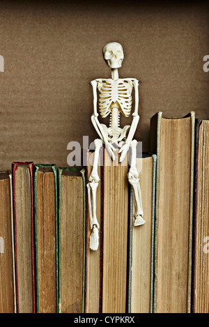 Old medical knowledge. An old anatomy book with its pages on display ...