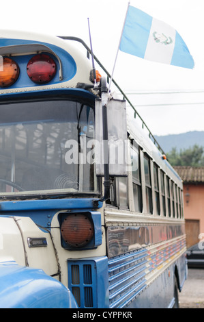 Brightly painted Guatemalan "chicken bus," conversion from retired ...