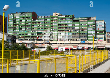 Apartment buildings in Pristina, the capital of the Republic of Kosovo ...