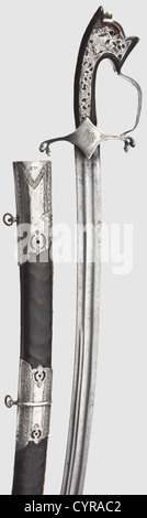 A Moroccan silver-mounted nimcha,circa 1800 Slightly curved blade with ...