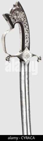 A Moroccan silver-mounted nimcha,circa 1800 Slightly curved blade with ...
