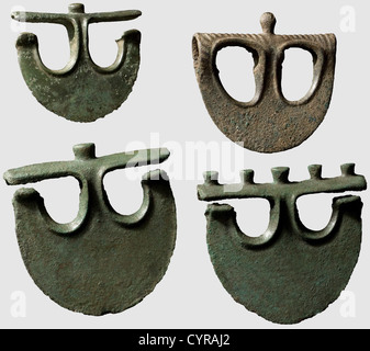 Four Ancient Near Eastern axes,circa 2nd millennium B.C. Bronze. Three ...