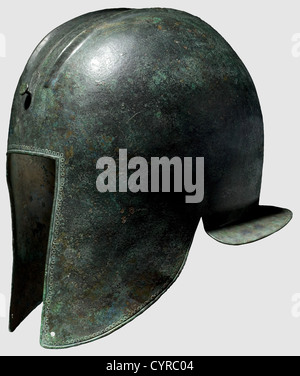 An Illyrian type helmet,6th century B.C.Bronze with fine green noble ...