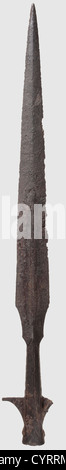 A German winged lance, 9th/10th century Broad, lightly ridged blade ...