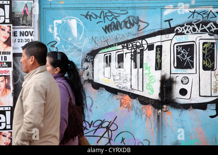 Street Art wall showing an image of civil rights campaigner Martin ...