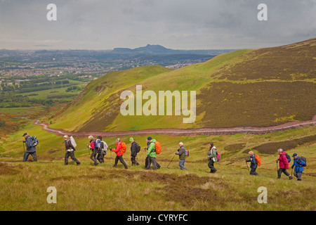 Cloudy view of the Pentland Hills in Scotland. Nature on a cold day ...