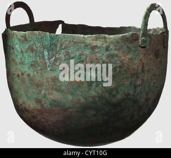 A cooking pot made from an Illyrian bronze helmet,5th/4th century BC ...